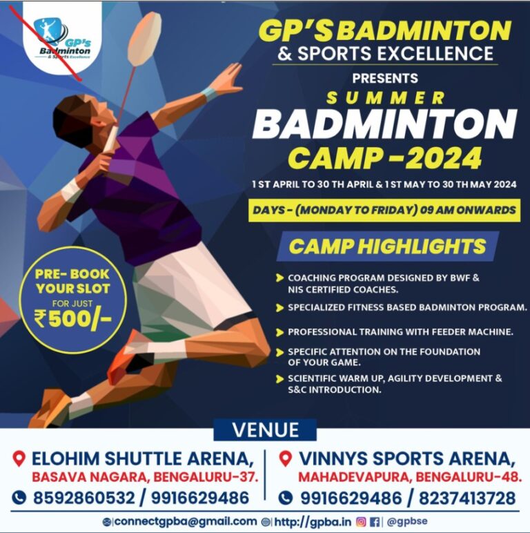 Best badminton coaching center near me
